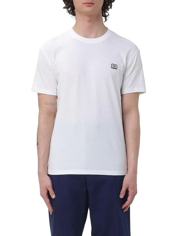 Valentino Garavani Cotton T-shirt With Vlogo - Cream