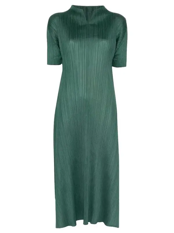 Issey Miyake March Pleated Midi Dress - Green