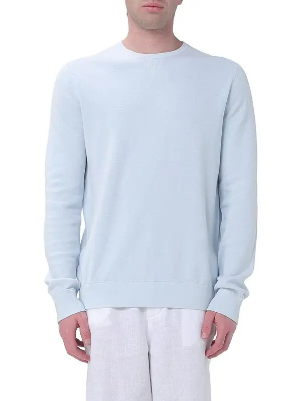 ECOALF Crew Neck Sweater With Ribbed Details - Blue 1