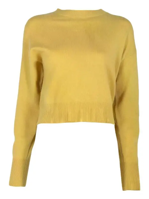 Le Kasha Menorca Cropped Round-neck Sweater - Yellow