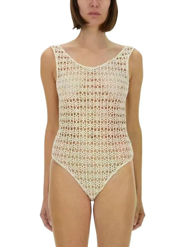 ALYSI Macramé Bodysuit - Neutrals