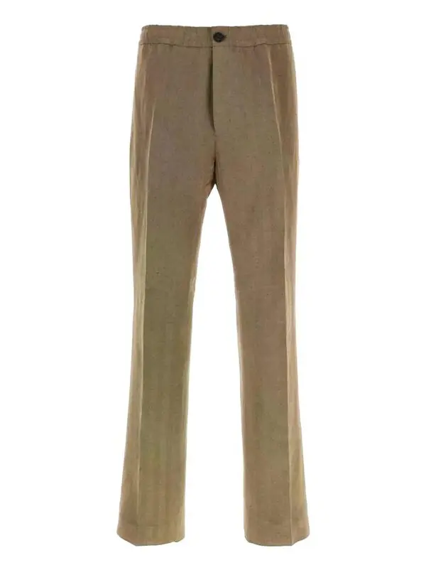FERRAGAMO Button Trousers - Neutrals