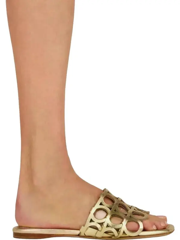 FERRAGAMO Cut-out Flat Sandals - Gold