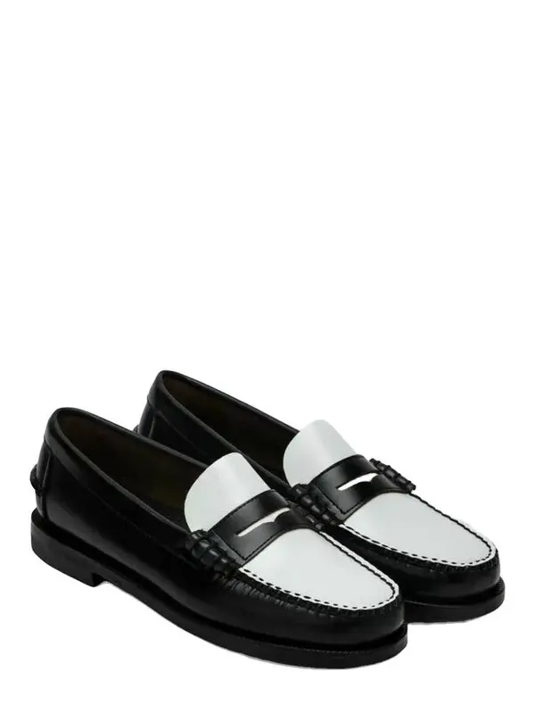 SEBAGO Woven Penny Loafers - Black