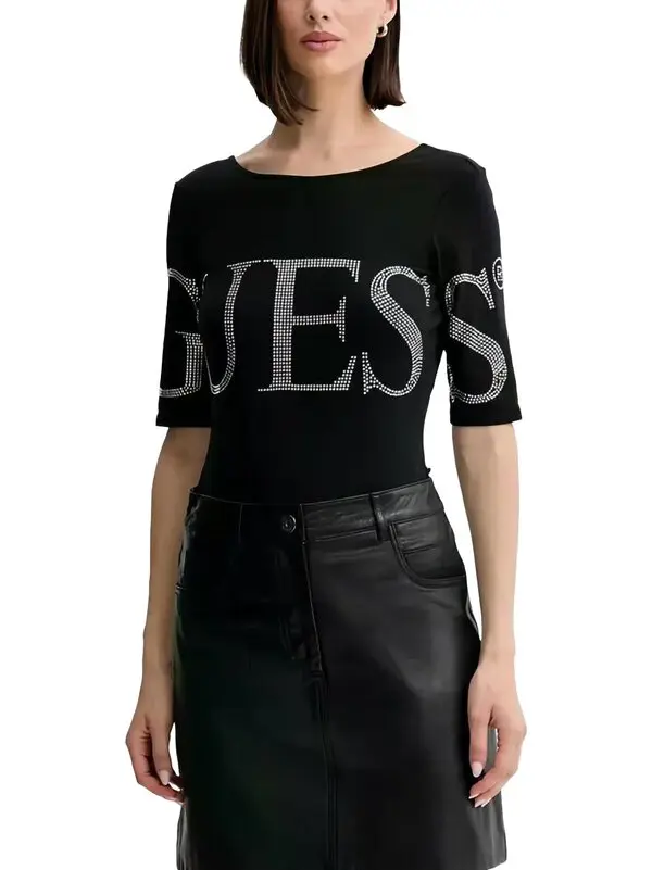 Guess Embellished Logo Bodysuit - Black