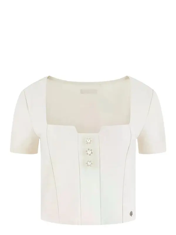 Guess Button-detail Top - Neutrals
