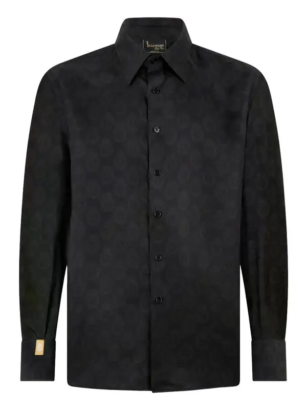 BILLIONAIRE Patterned Silk Shirt - Black