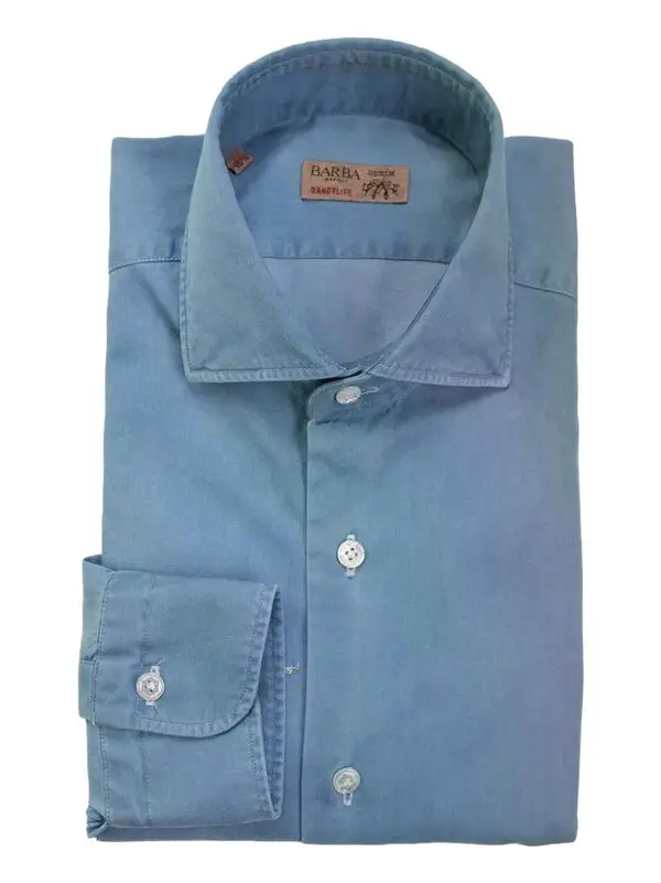 BARBA NAPOLI Long-sleeve Denim Shirt - Blue