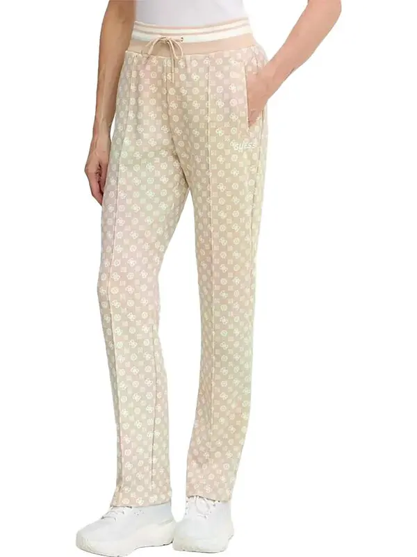 Guess Logo-pattern Track Pants - Neutrals