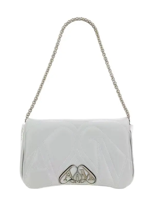 Alexander McQueen Logo Chain Shoulder Bag - Grey