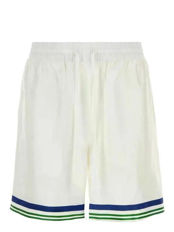 Casablanca Satin Graphic Shorts - White