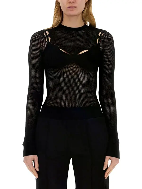 Off-White Net Cut-out Top - Black