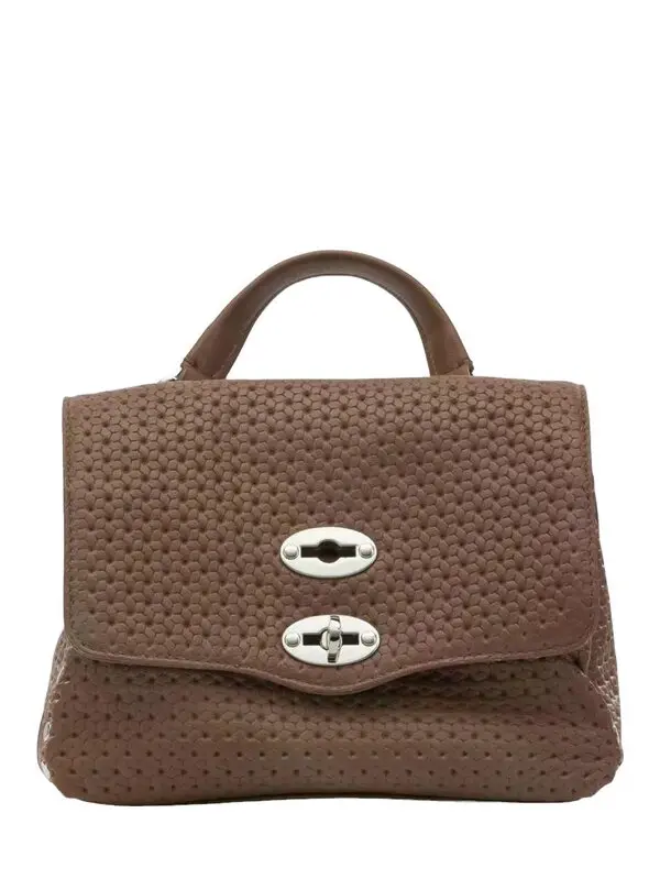 ZANELLATO Small Postina Woven Stud Leather Tote - Brown