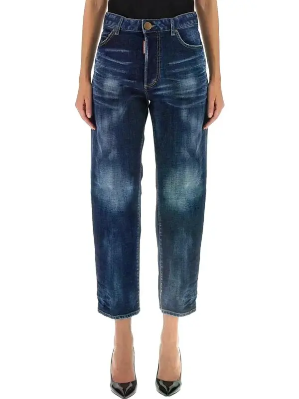 Dsquared2 Flag-patch Straight Jeans - Blue