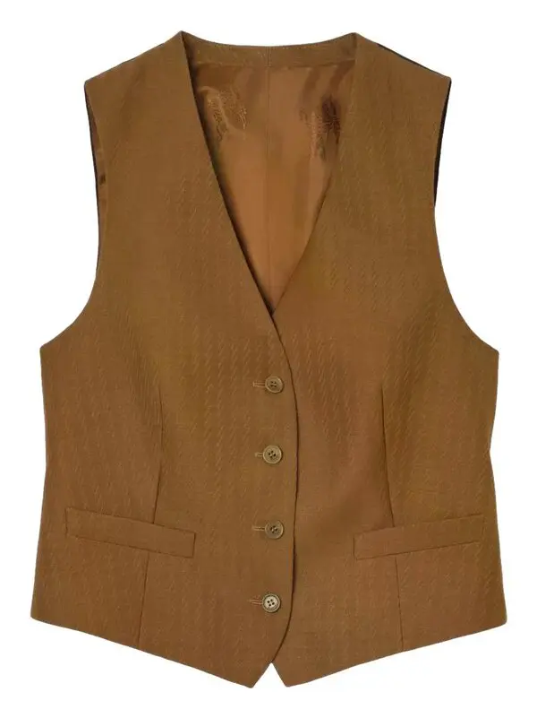 Burberry Wool Mohair Waistcoat - Brown