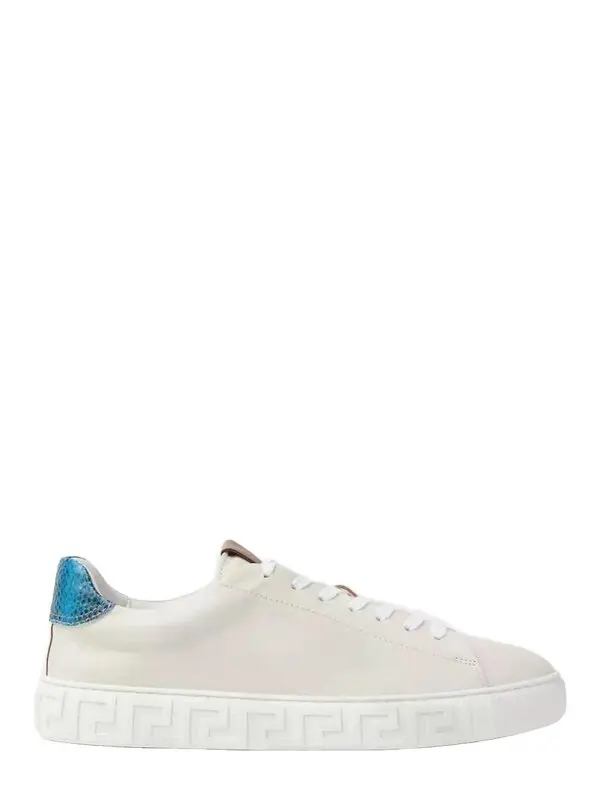 Versace Logo-patch Printed Sneakers - Neutrals