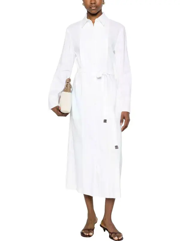 Max Mara Belted Midi Dress - White