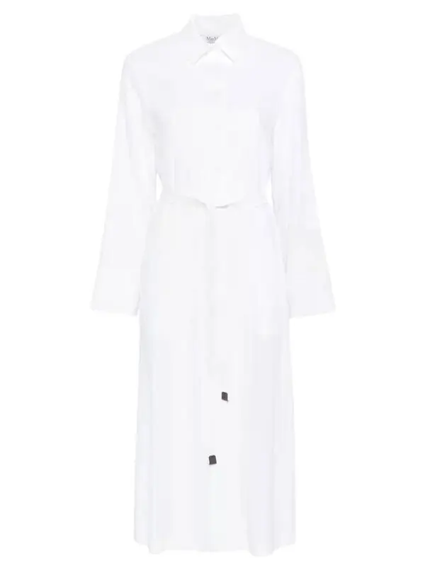 Max Mara Belted Midi Dress - White