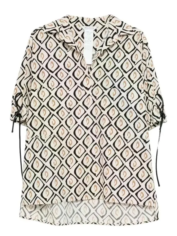 Max Mara Tie-detail Patterned Blouse - Neutrals