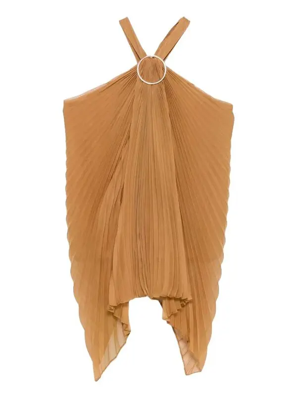 Max Mara Ring Pleated Top - Neutrals