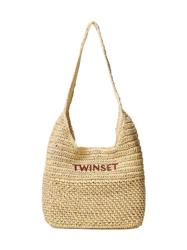TWINSET Embroidered Bucket Bag - Neutrals