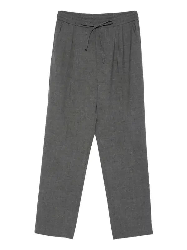 AMARANTO Drawstring-fastening Pleated Trousers - Grey
