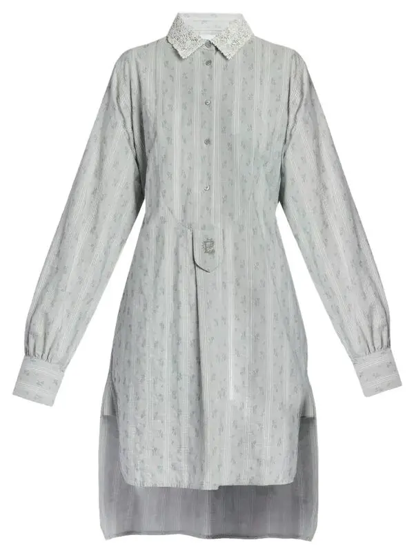 Erdem Striped Collared Dress - Grey