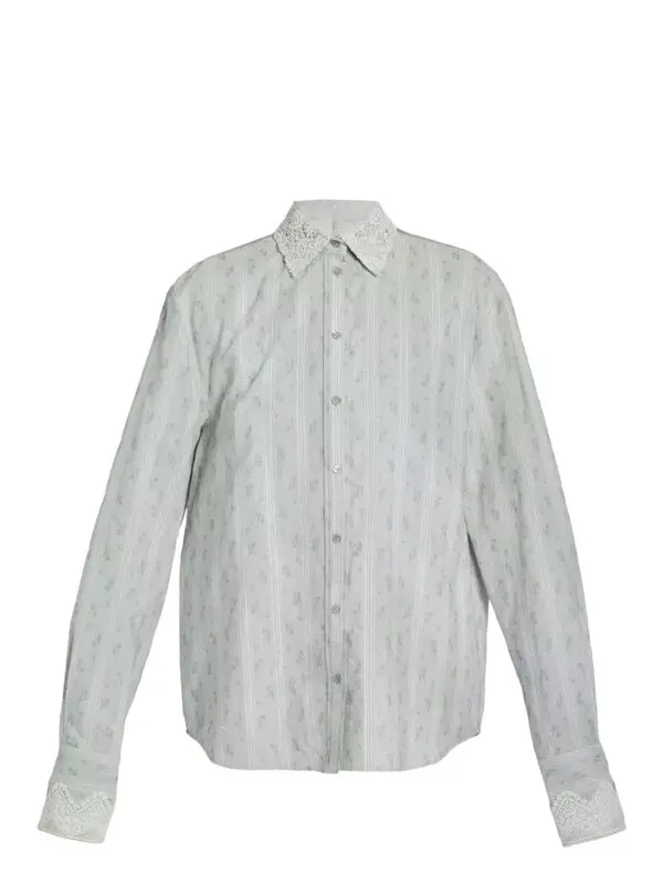 Erdem Lace-appliqué Shirt - Grey