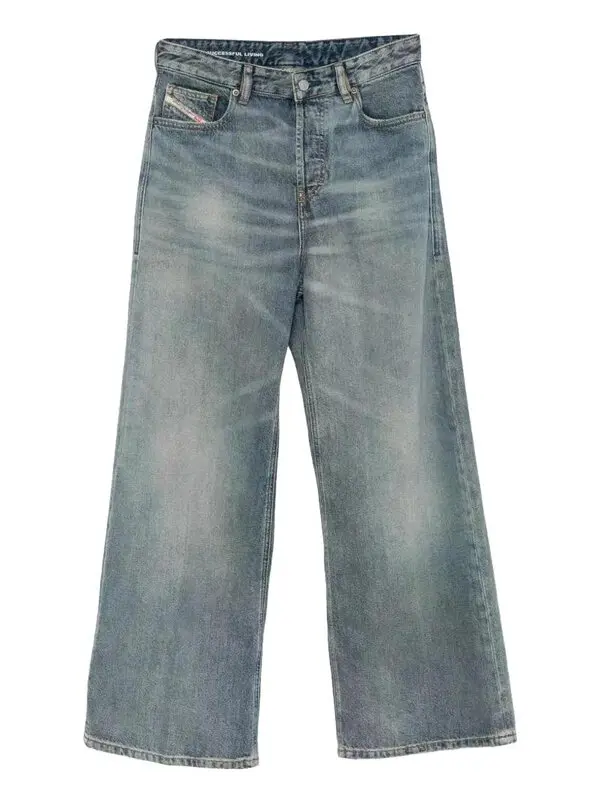DIESEL® Faded Wide-leg Denim Jeans - Blue
