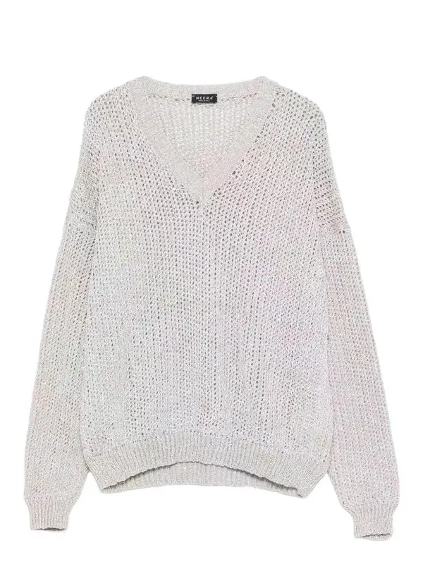 NEERA V-neck Knit Sweater - Neutrals