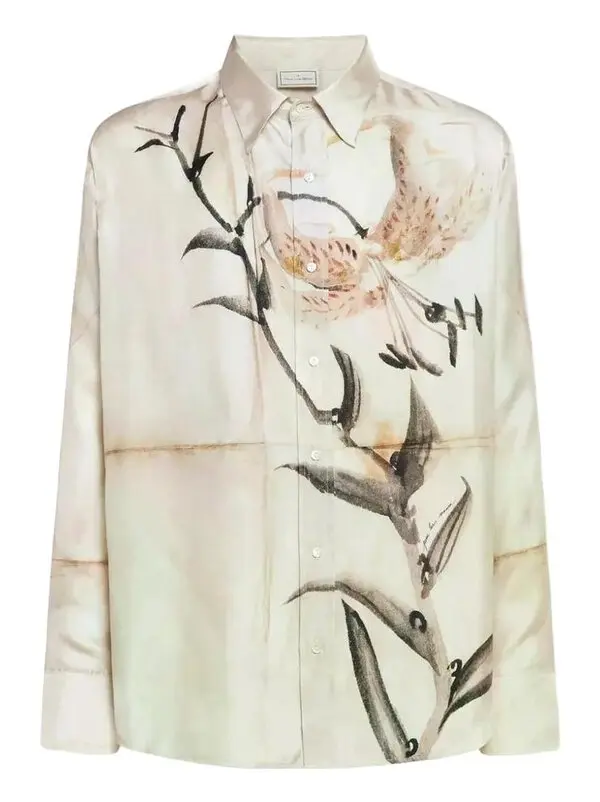 PIERRE-LOUIS MASCIA Aloe Long-sleeve Shirt - Neutrals