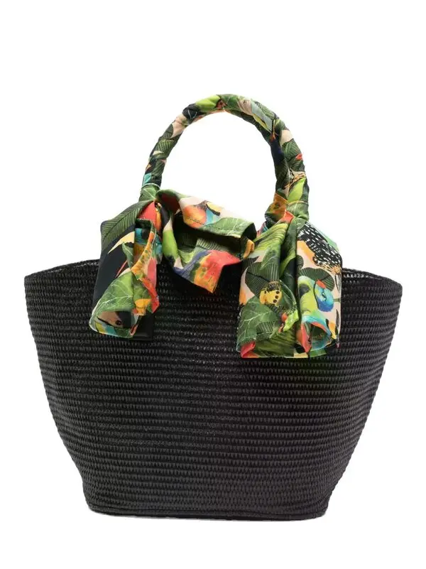 Farm Rio Printed Handle Tote Bag - Black