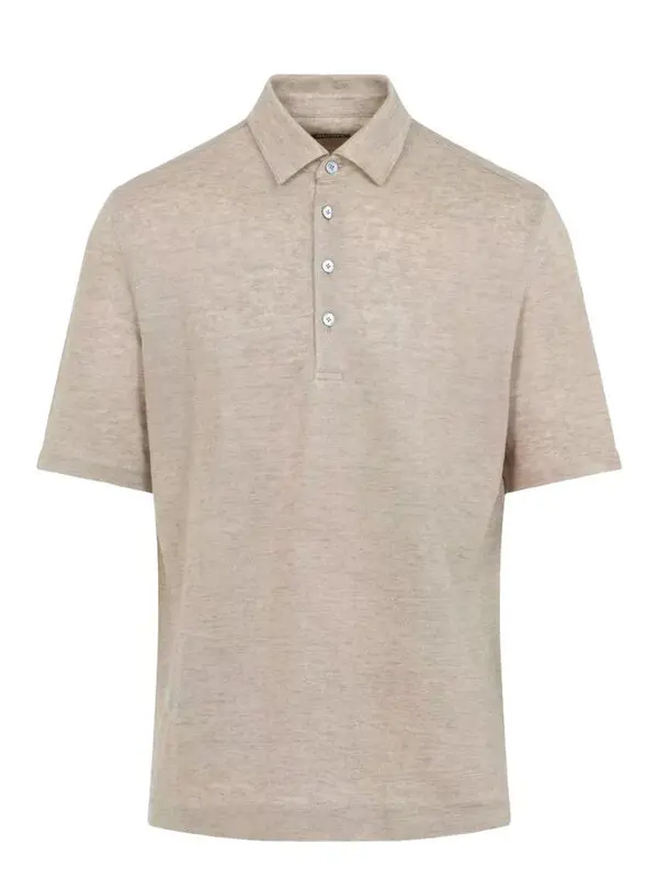 Zegna Oasi Linen Polo Shirt - Neutrals