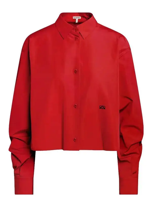 Loewe Crop Logo Shirt - Red