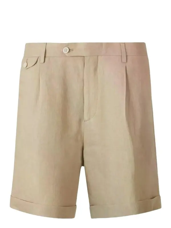 LARDINI Tailored Button Shorts - Neutrals