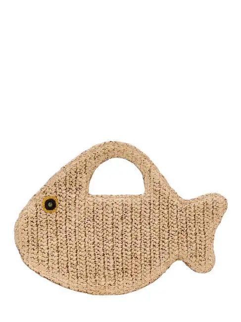 SIMONMILLER Fish Raffia Handbag - Natural