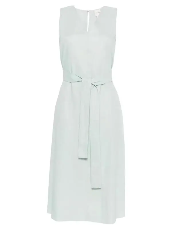 Calvin Klein V-neck Belted Midi Dress - Green