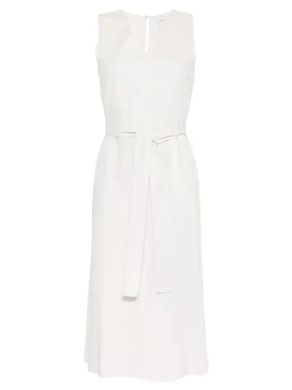 Calvin Klein Belted Midi Dress - Neutrals
