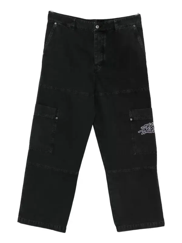 Off-White Cargo-pocket Embroidered Trousers - Black