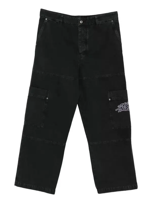 Off-White Cargo-pocket Embroidered Trousers - Black