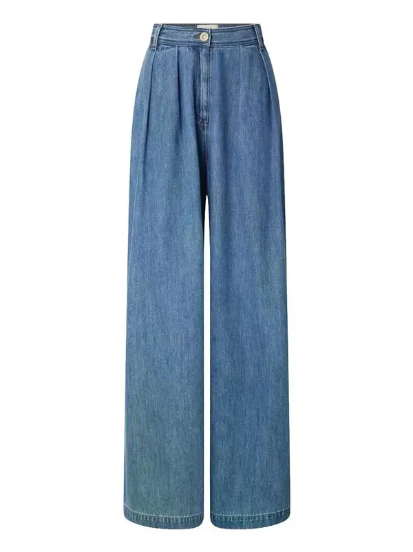 SESSUN Diegui Pleated Wide-leg Jeans - Blue