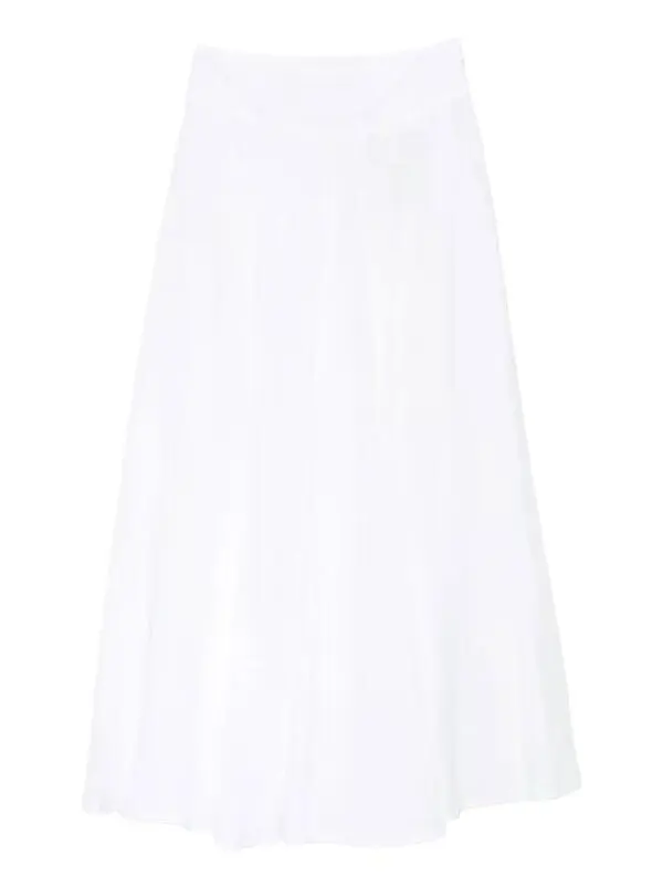 120% Lino A-line Midi Skirt - White