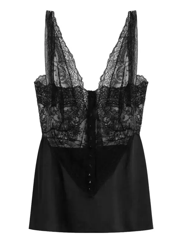 Dolce & Gabbana Lace-detail Top - Black