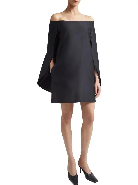 GIA STUDIOS Dove Wool & Silk Dress - Black