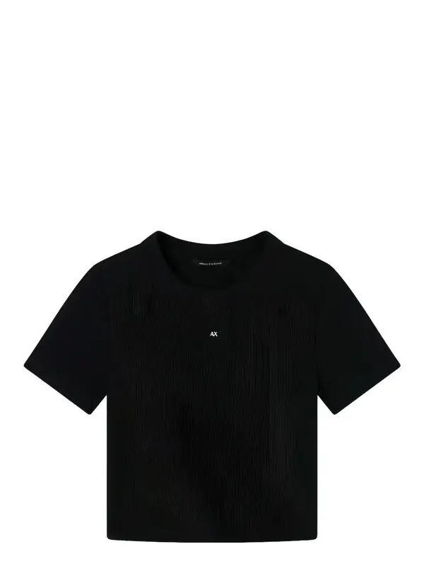 Armani Exchange Crewneck Logo-detail Knitted T-shirt - Black