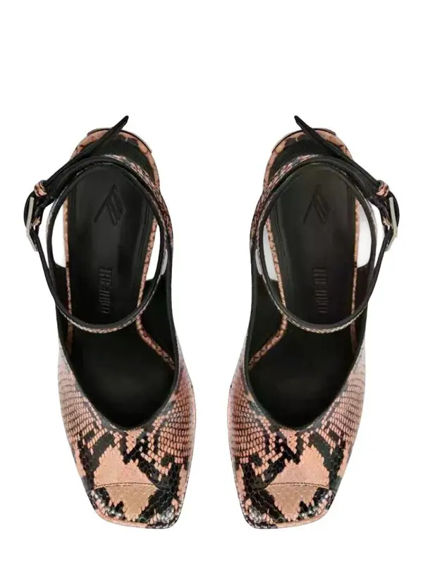 Attico Ornella Python-print Heeled Leather Pumps - Pink