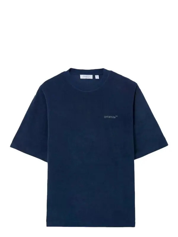 Off-White Logo-detail Terrycloth T-shirt - Blue