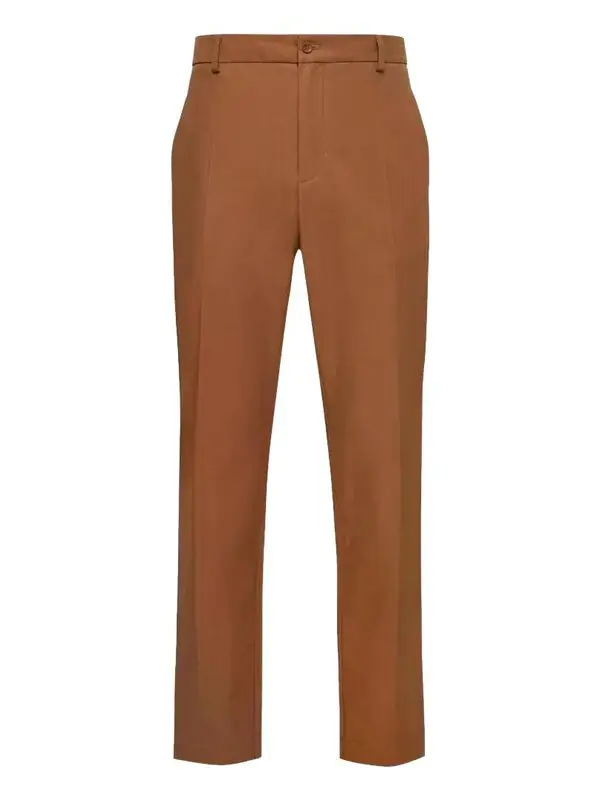 Moncler Technical Pleated Cotton Trousers - Brown