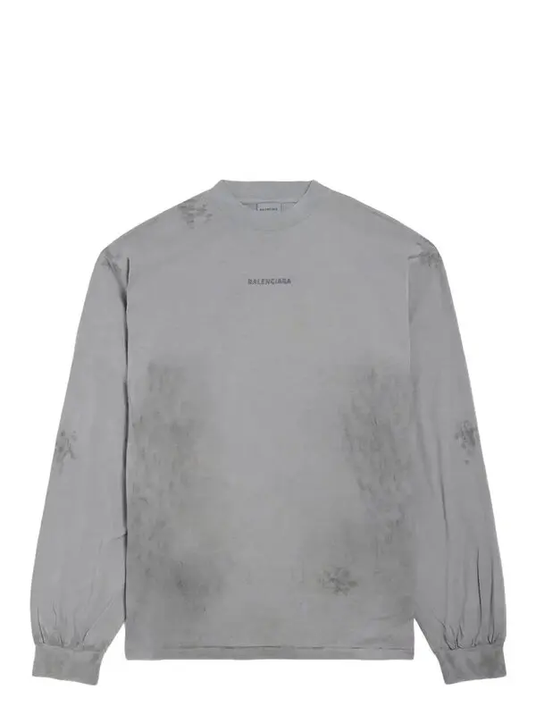 Balenciaga Long-sleeve Cotton T-shirt - Grey
