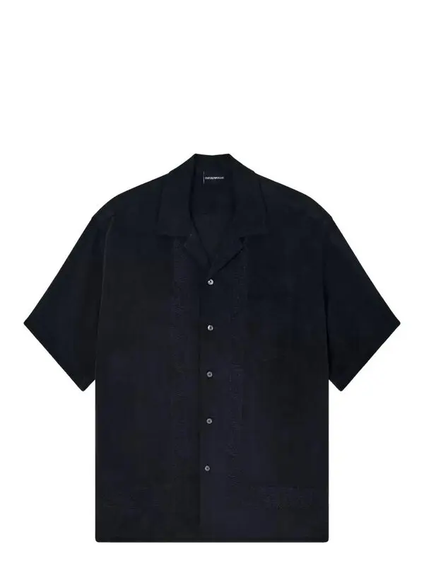 Emporio Armani Paisley Chest-pocket Shirt - Black